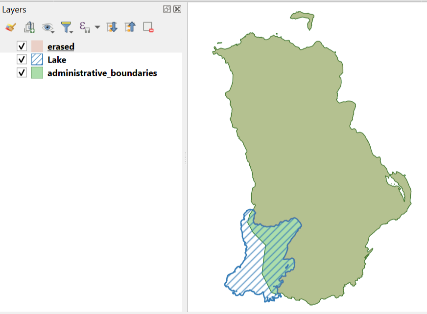 Erase overlapping areas from layer | NextGIS Toolbox