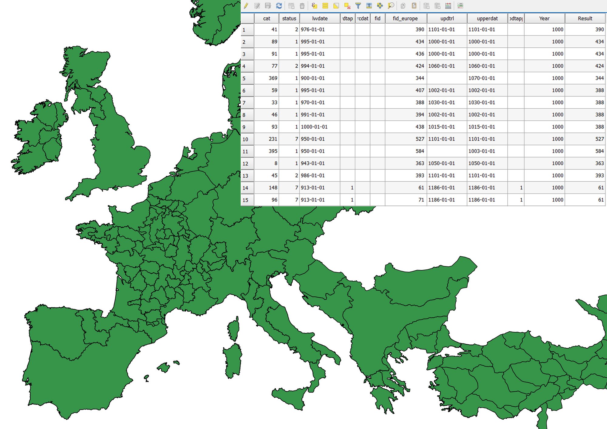 Temporal polygons from lines and points | NextGIS Toolbox
