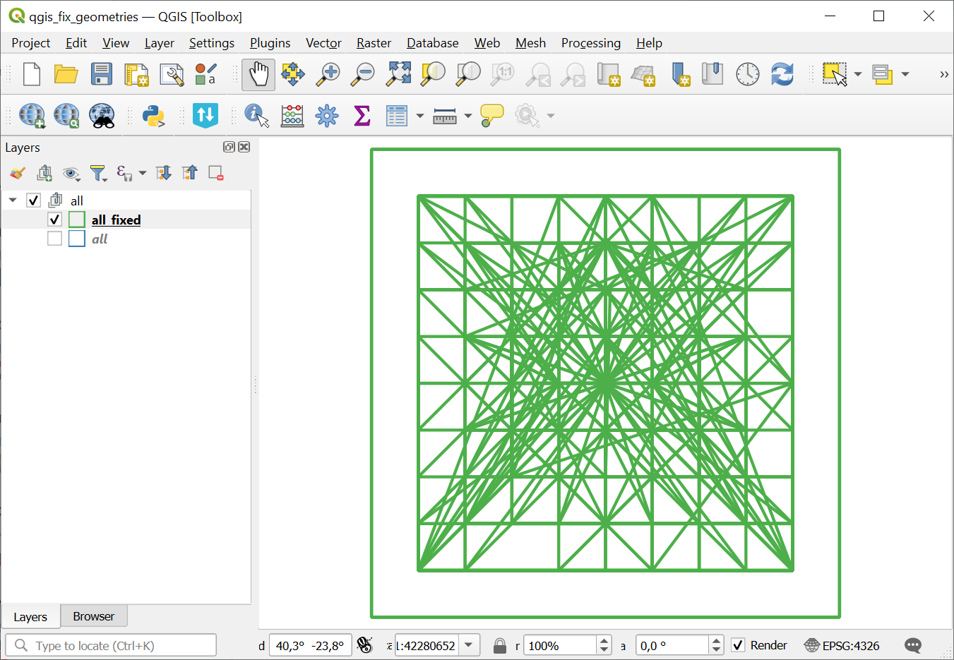 Fix geometries (QGIS) | NextGIS Toolbox