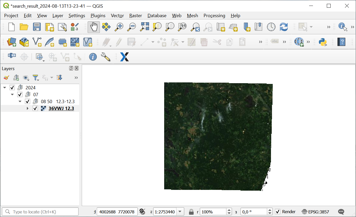 Search and save Sentinel-2 scene previews | NextGIS Toolbox